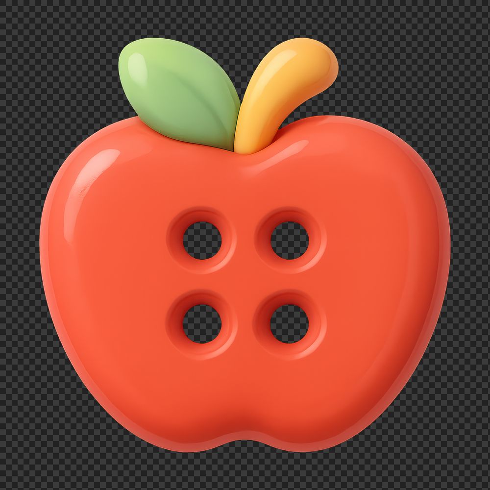 PNG Colorful apple-shaped button illustration | Free PNG - rawpixel