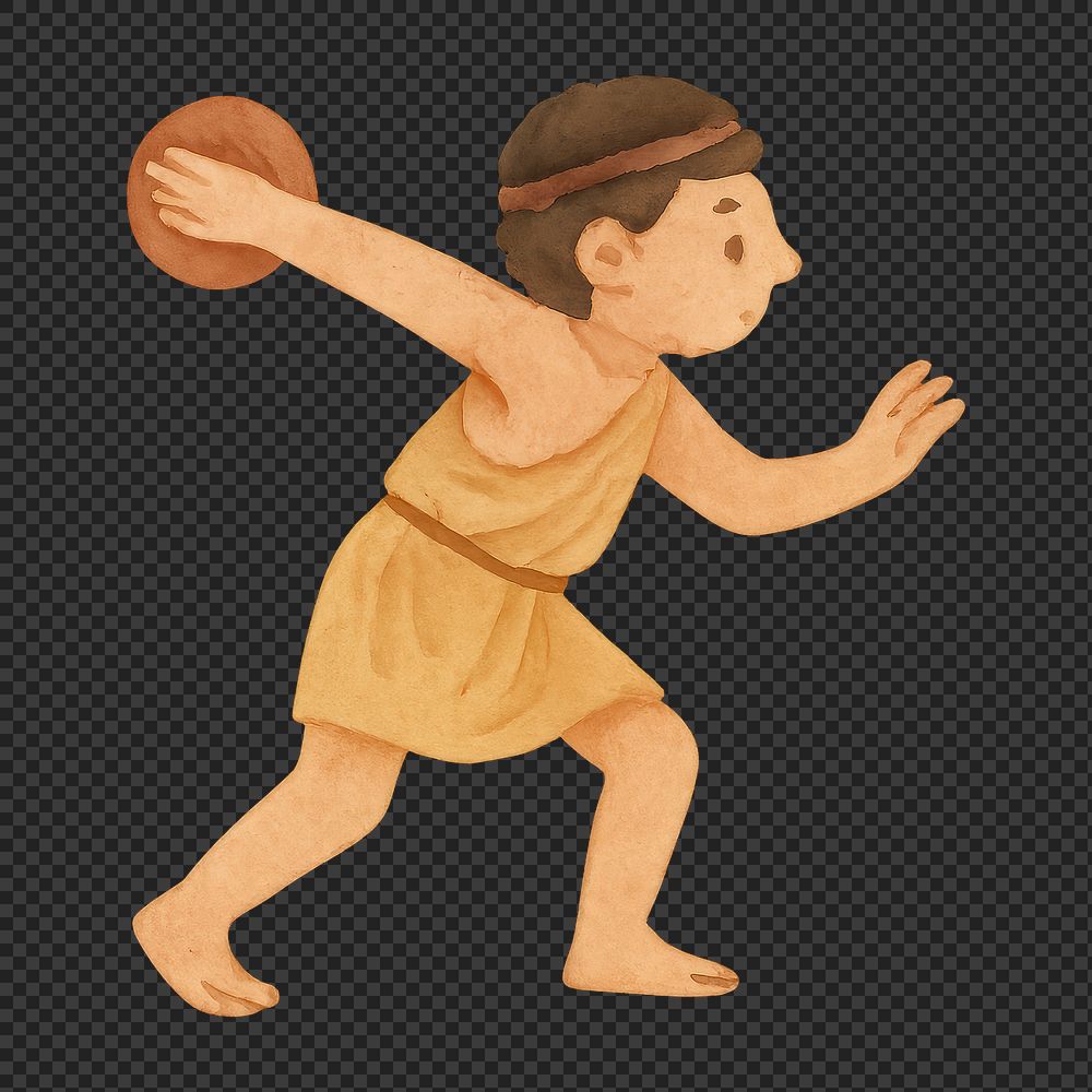 PNG Ancient athlete throwing discus | Free PNG - rawpixel