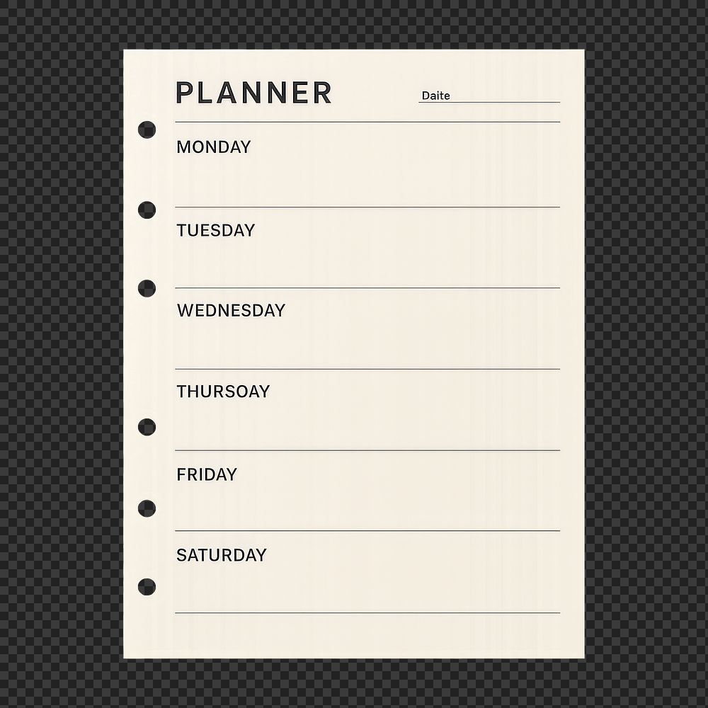 PNG Weekly planner template design | Free PNG - rawpixel