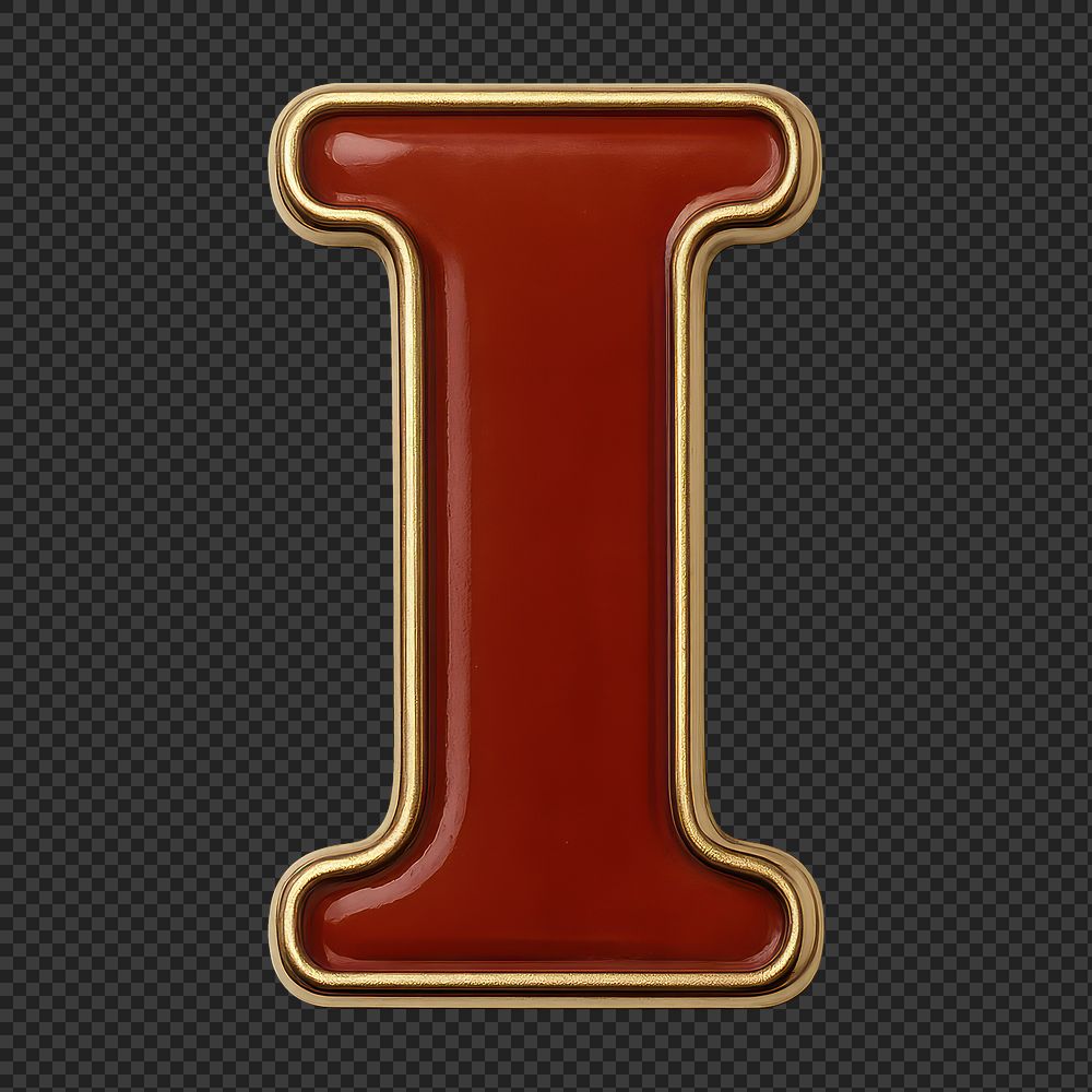 PNG Glossy red letter I | Free PNG - rawpixel