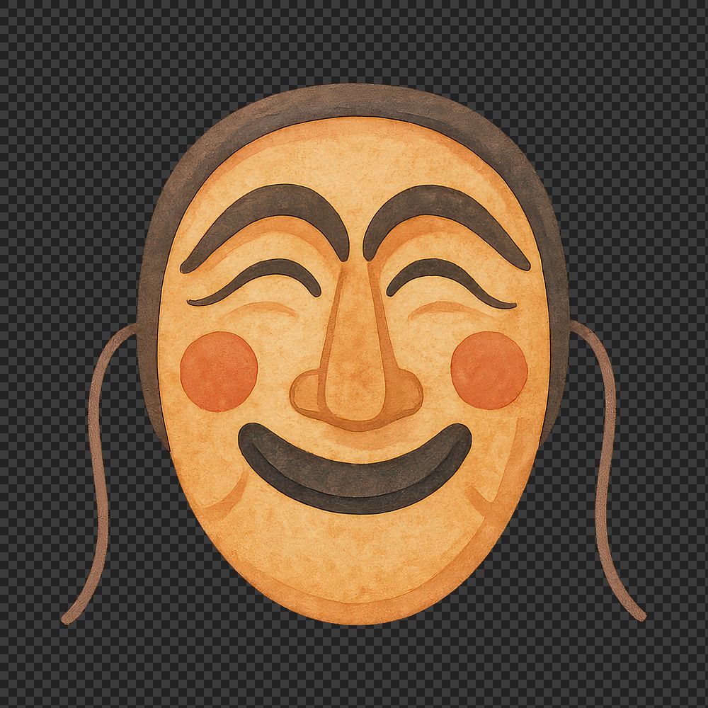 PNG Traditional Korean mask illustration | Free PNG - rawpixel