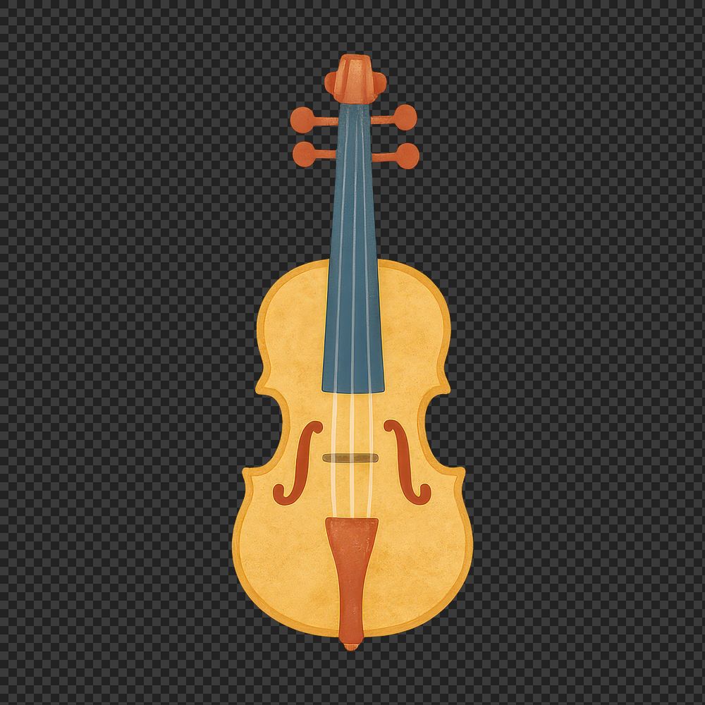 PNG Illustrated classic wooden violin | Free PNG - rawpixel