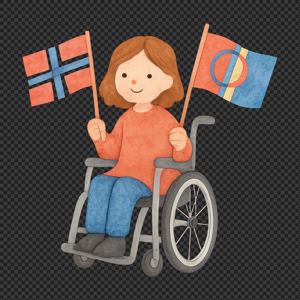 PNG Child holding flags wheelchair | Free PNG - rawpixel