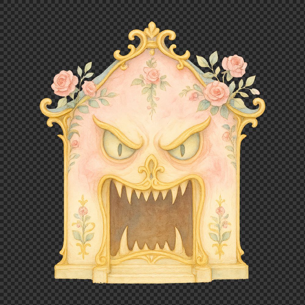 PNG Whimsical floral monster facade | Free PNG Illustration - rawpixel