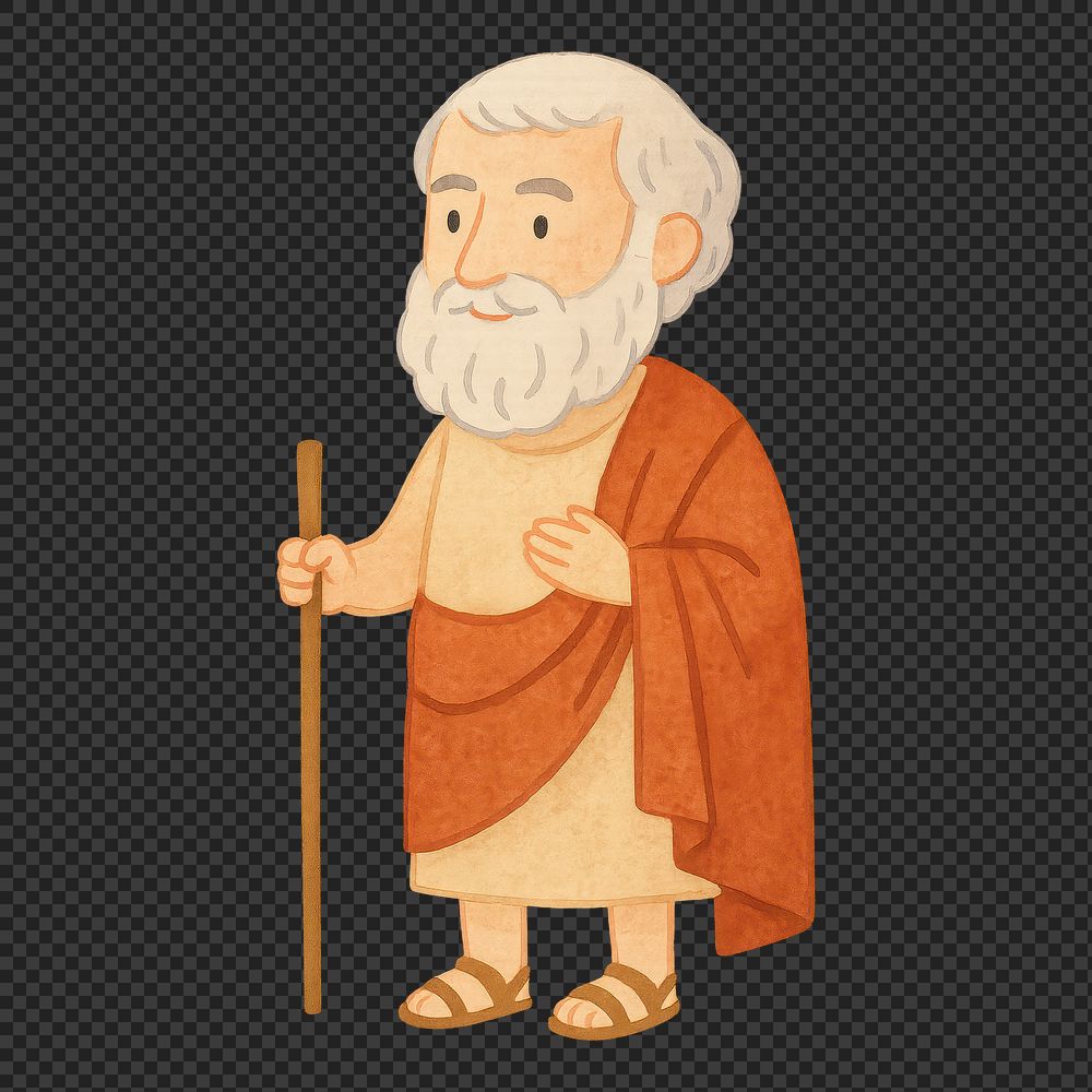 PNG Ancient philosopher cartoon illustration | Free PNG - rawpixel