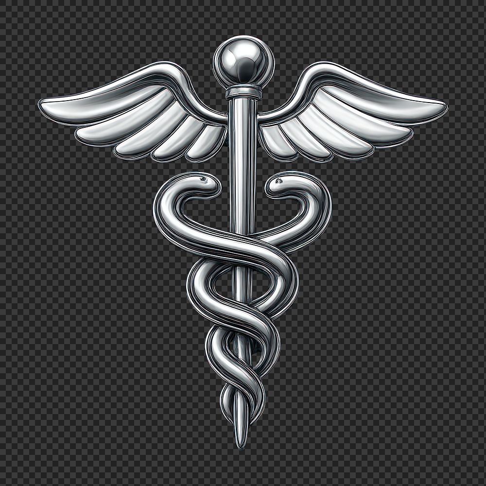 PNG Silver caduceus symbol illustration | Free PNG - rawpixel