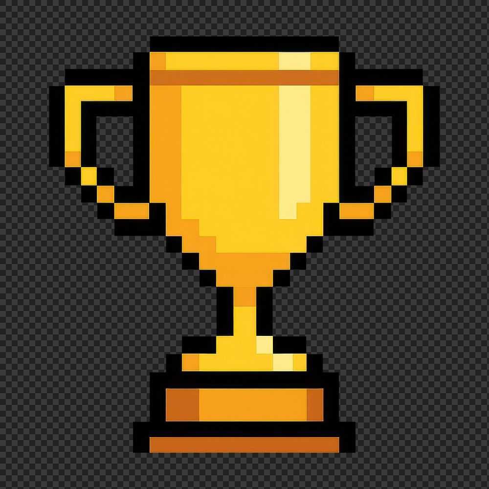 PNG Pixelated golden trophy illustration | Free Icons - rawpixel