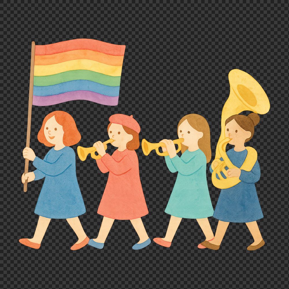 PNG Colorful parade musical instruments | Free PNG - rawpixel
