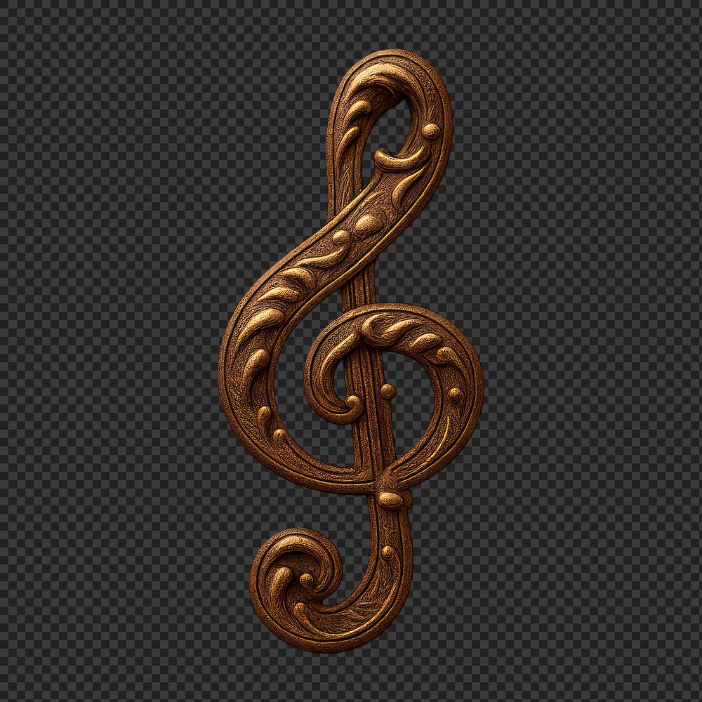 PNG Ornate bronze treble clef | Free PNG - rawpixel