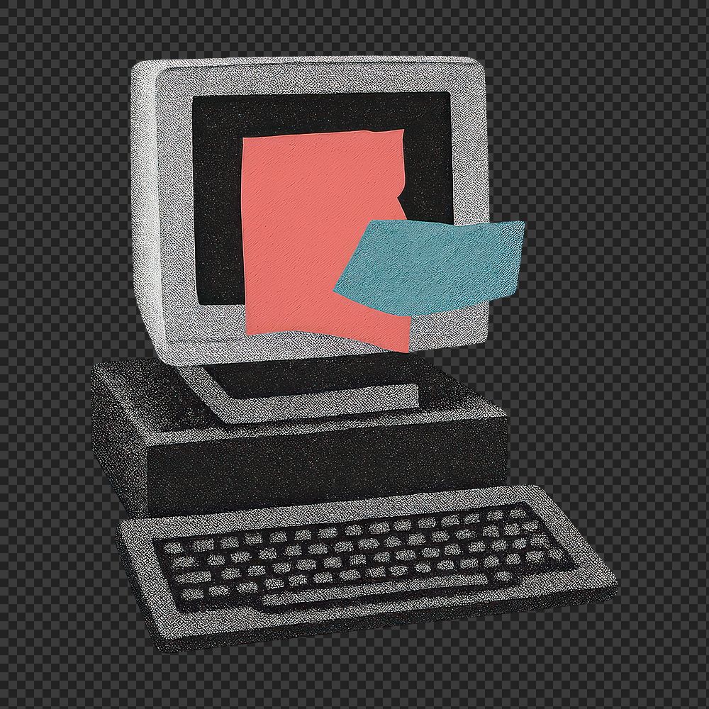 PNG Retro computer colorful notes | Free PNG - rawpixel