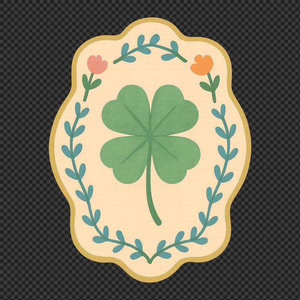 PNG Vintage clover emblem flowers | Free PNG - rawpixel
