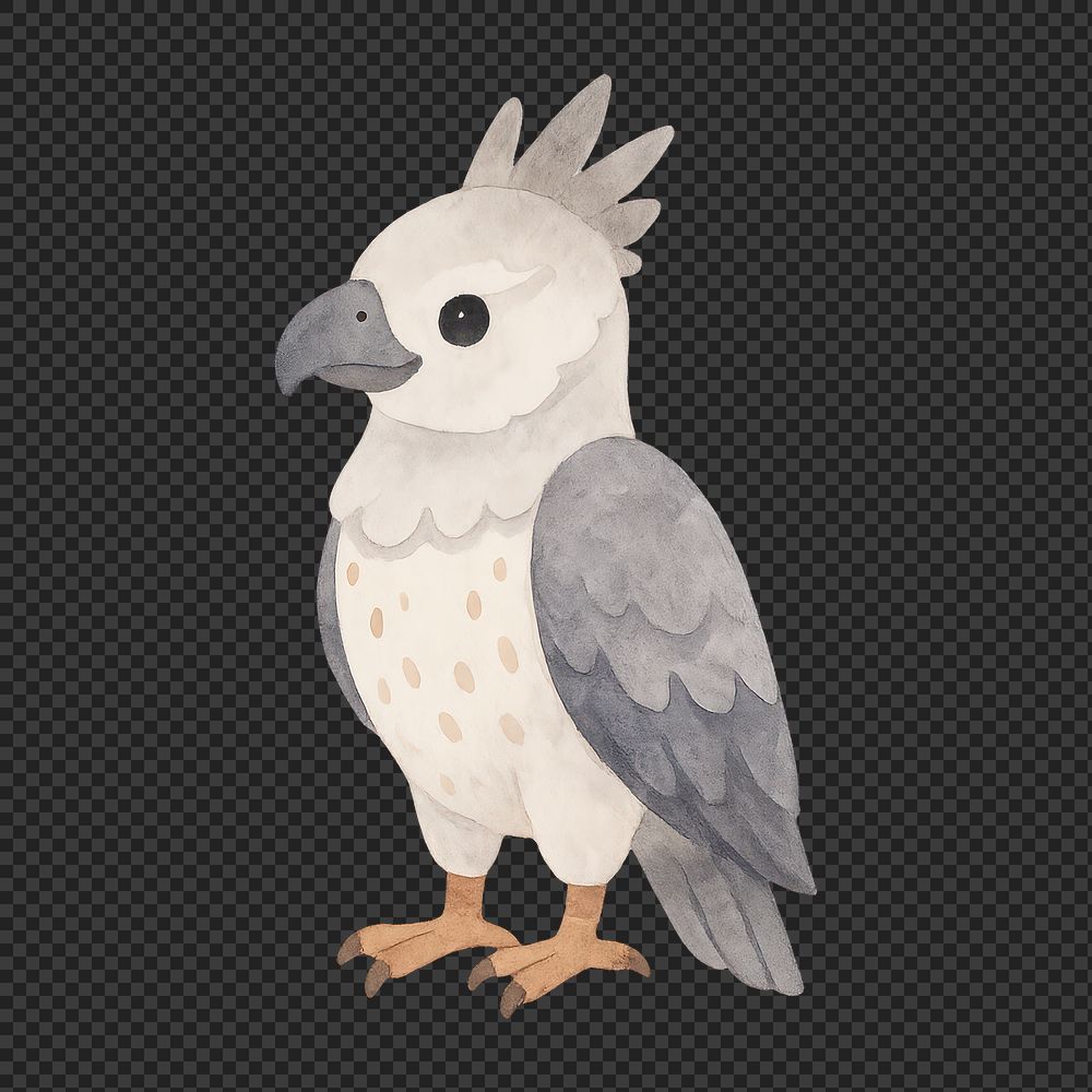PNG Whimsical watercolor harpy eagle | Free PNG - rawpixel