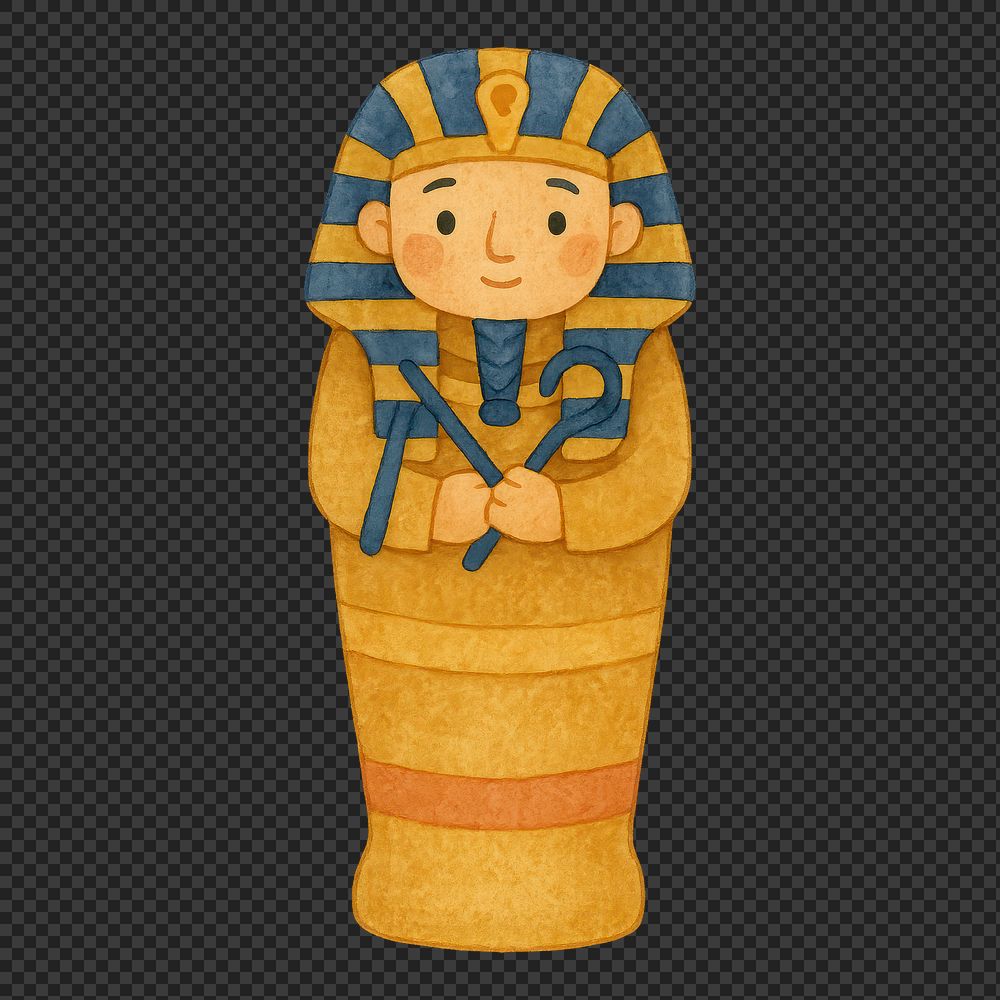 PNG Cute pharaoh cartoon illustration | Free PNG - rawpixel