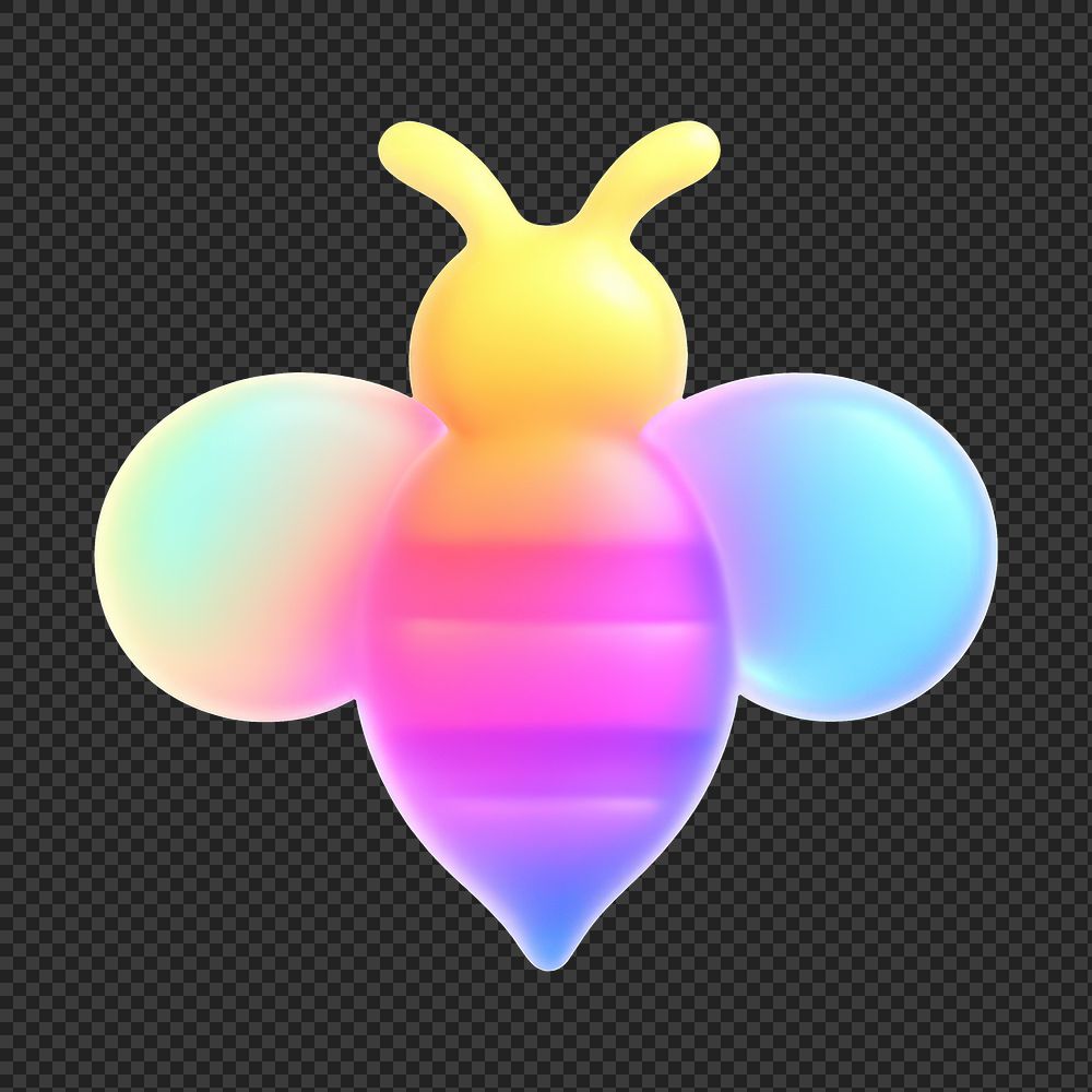 PNG Colorful gradient bee illustration | Free PNG - rawpixel