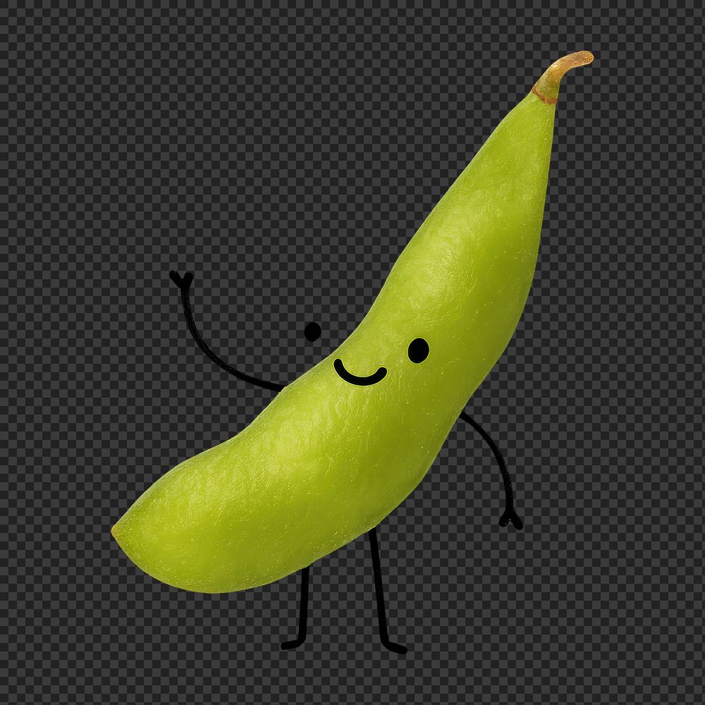 PNG Smiling pea pod cartoon | Free PNG - rawpixel