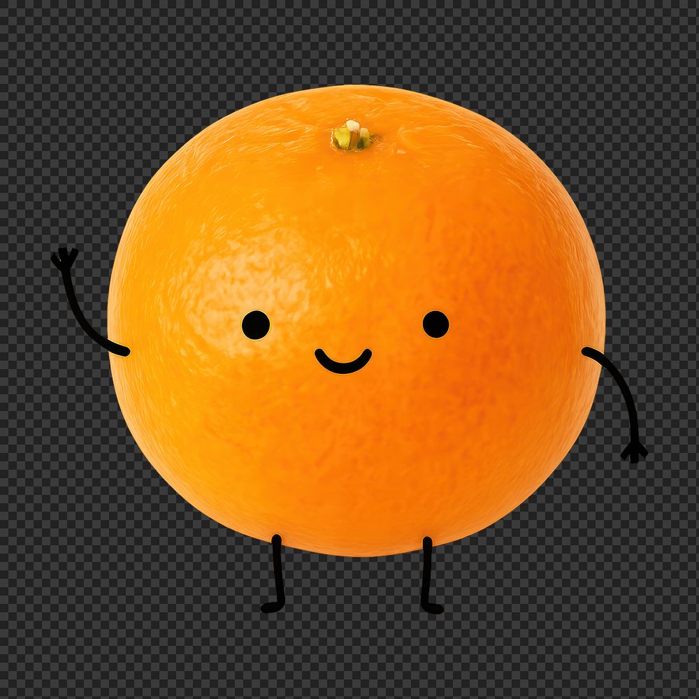 PNG Cute smiling orange character | Free PNG - rawpixel