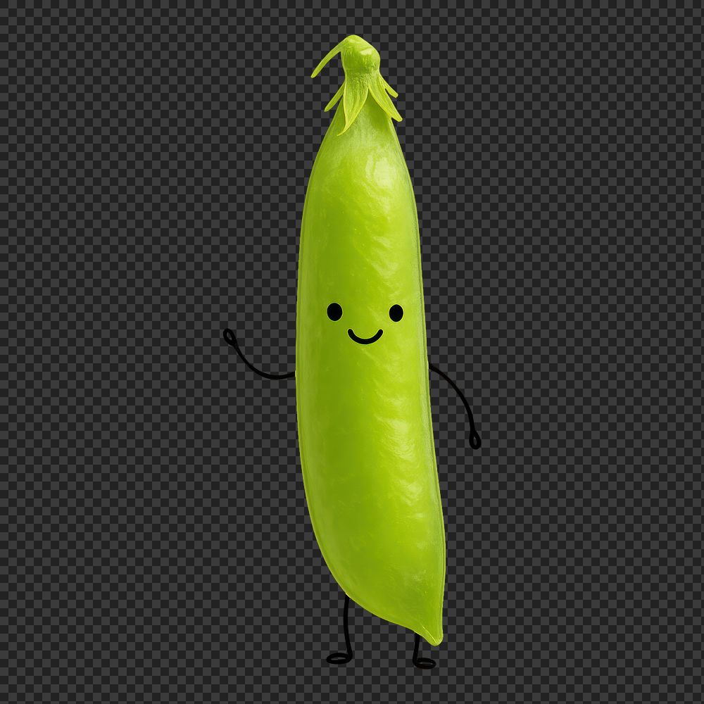 PNG Smiling pea pod character | Free PNG - rawpixel