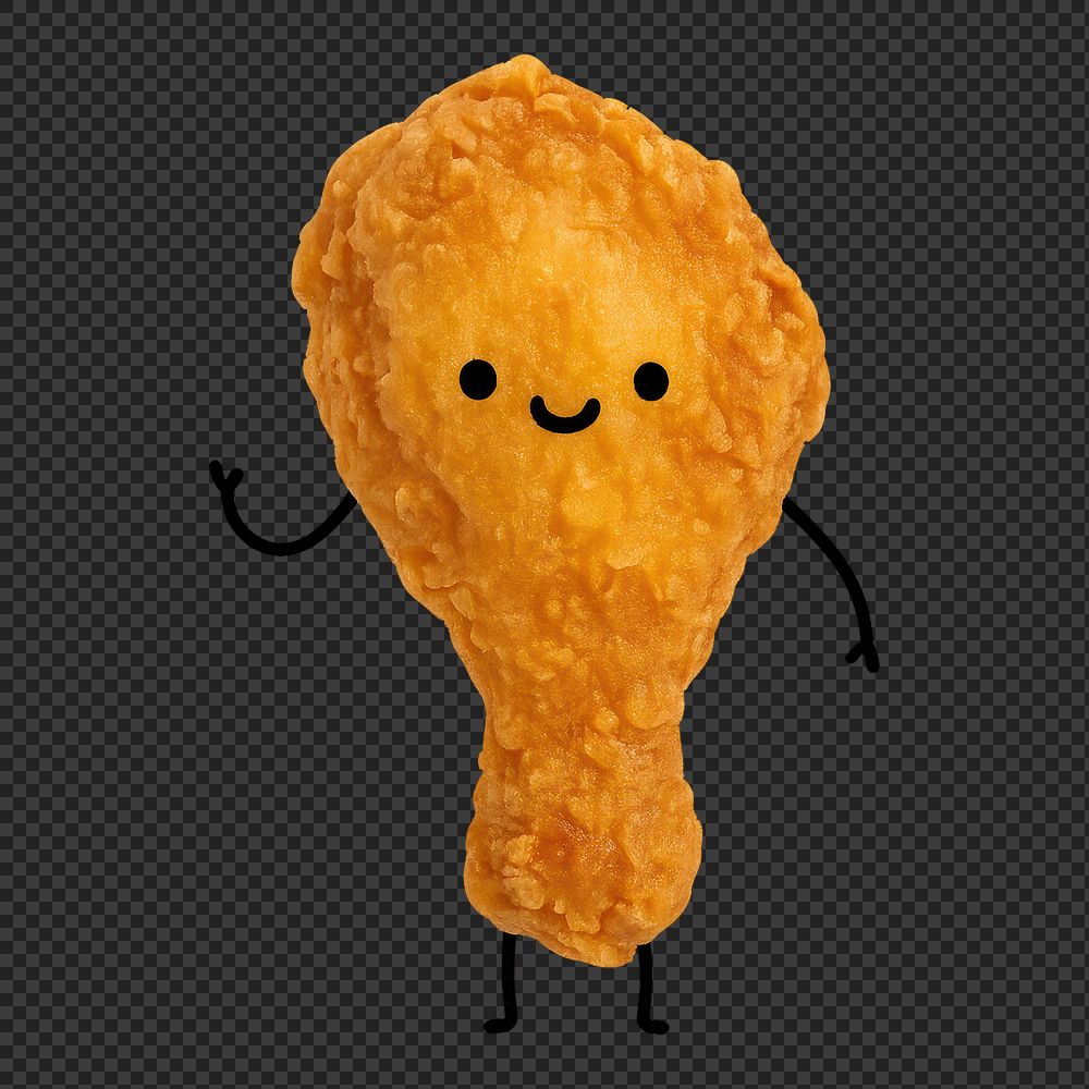 PNG Cute smiling fried chicken | Free PNG - rawpixel