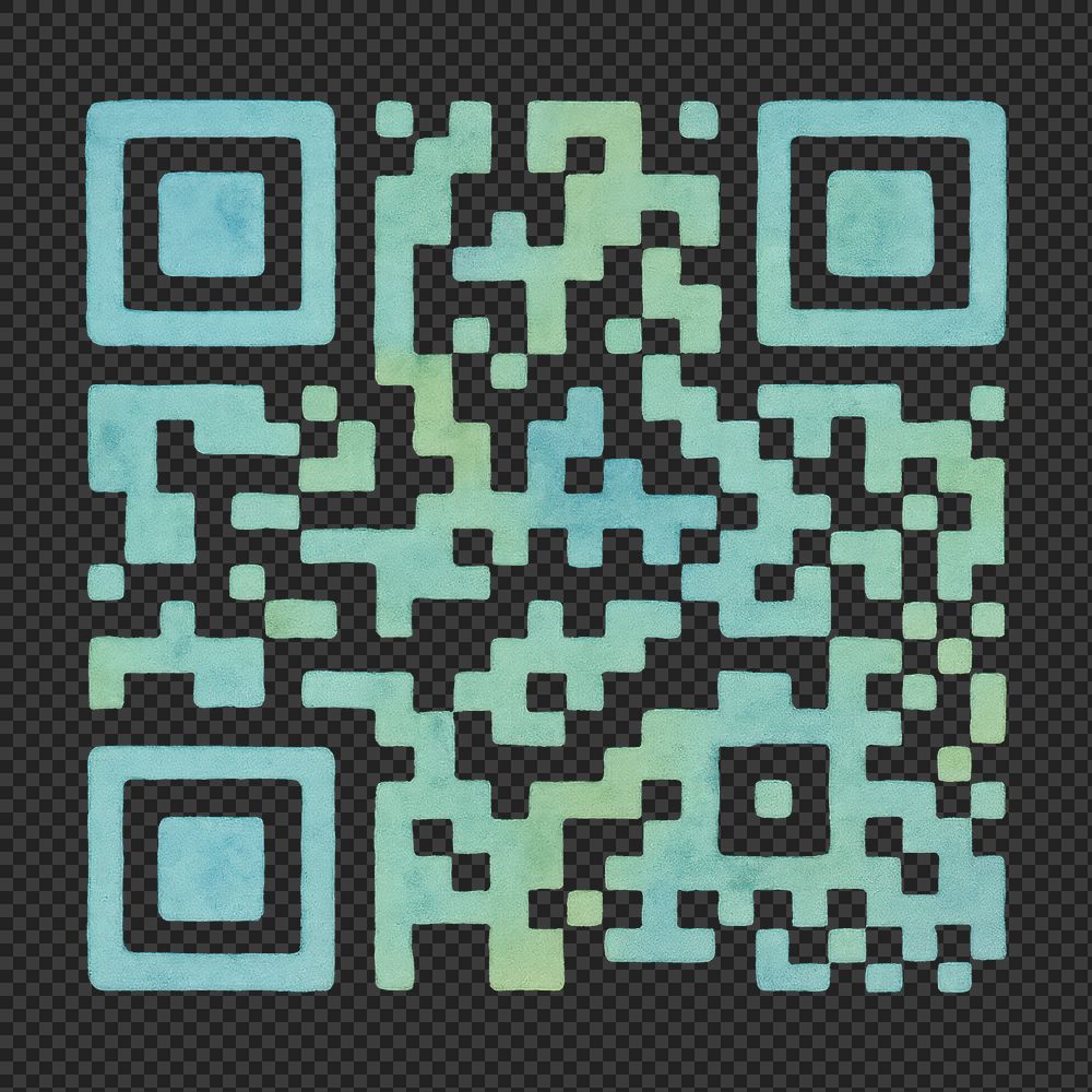 PNG Colorful watercolor QR code | Free PNG - rawpixel