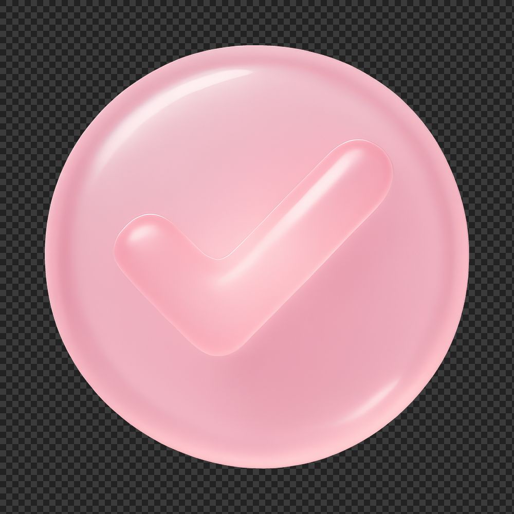 PNG Glossy pink checkmark icon | Free PNG - rawpixel