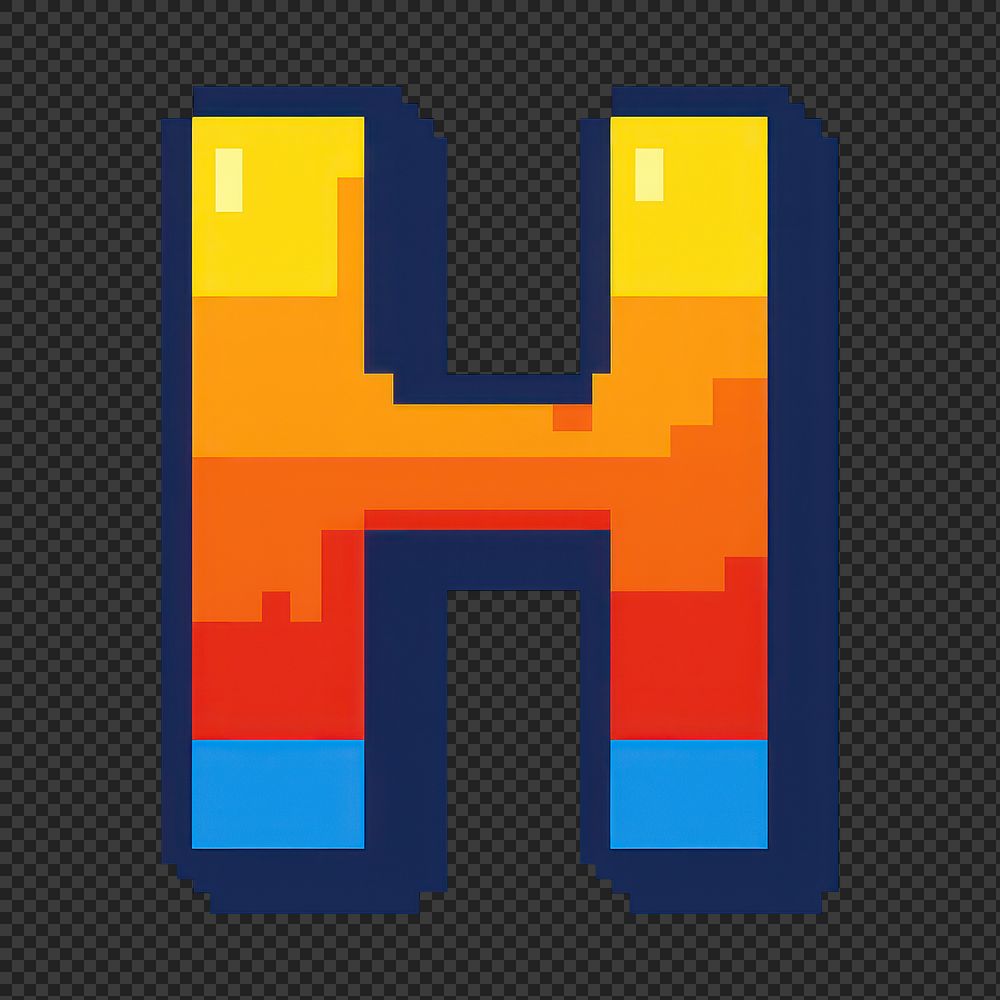 PNG Colorful pixelated letter H | Free PNG - rawpixel