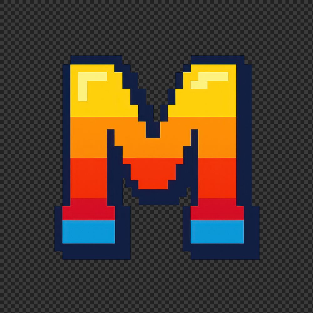 PNG Colorful pixelated letter M | Free PNG - rawpixel