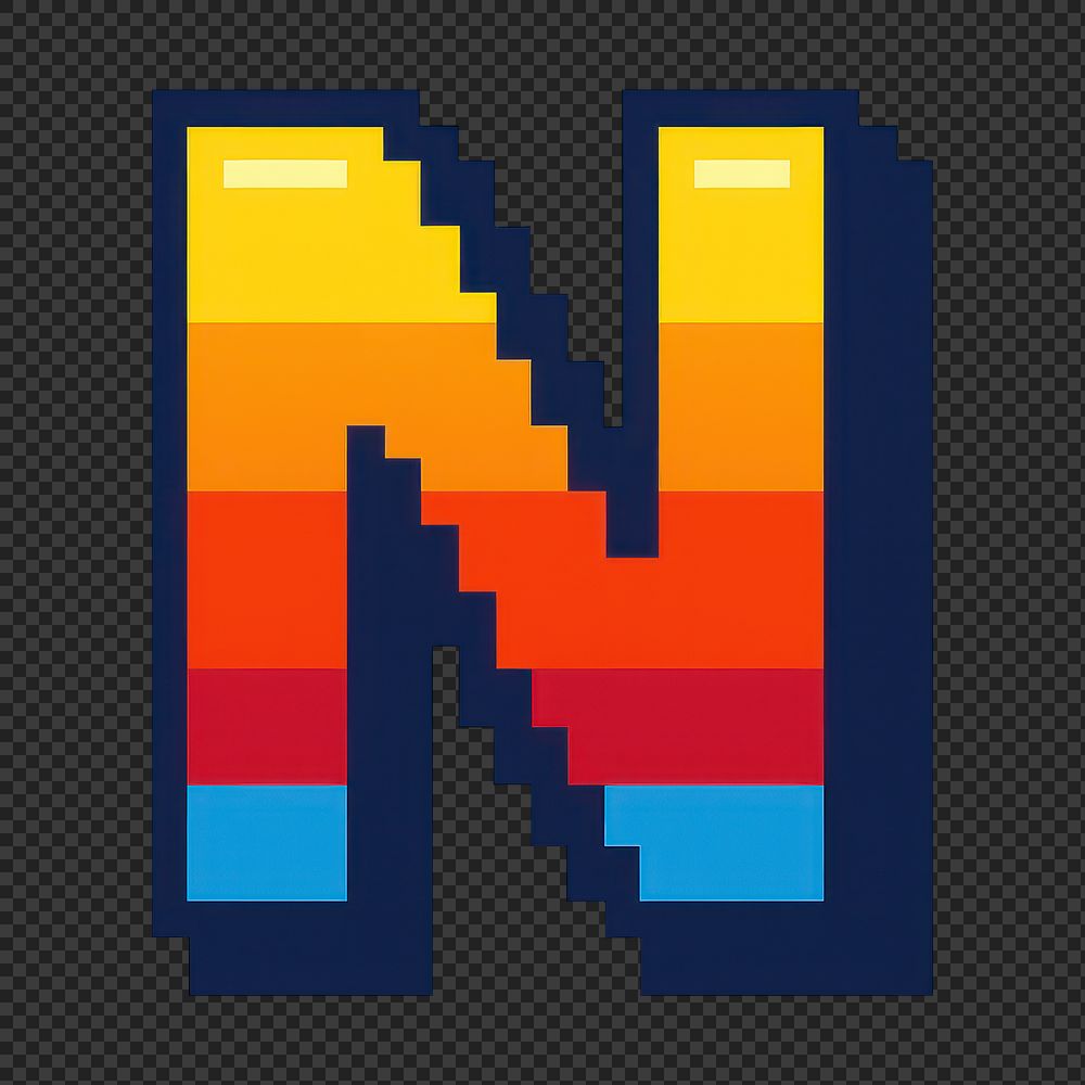 PNG Colorful pixelated letter N | Free PNG - rawpixel