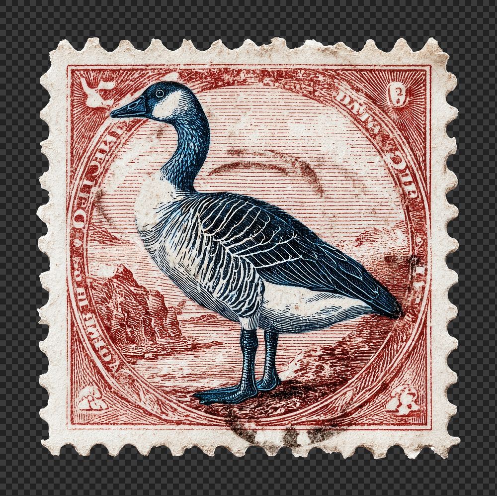 PNG Vintage goose postage stamp | Free PNG - rawpixel