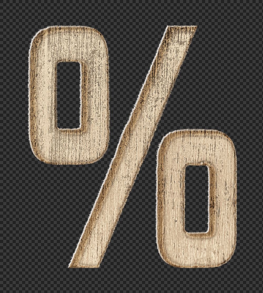 Wooden textured percentage symbol png | Premium PNG - rawpixel