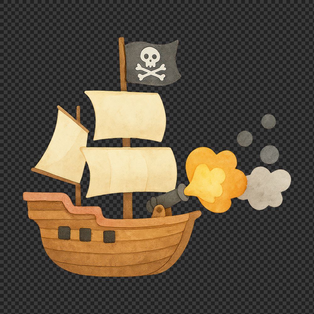PNG Whimsical pirate ship illustration | Free PNG - rawpixel