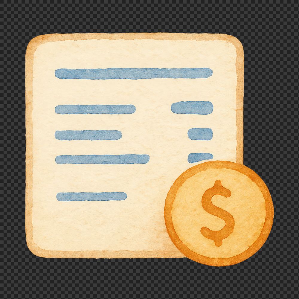 PNG Watercolor invoice dollar symbol | Free PNG - rawpixel