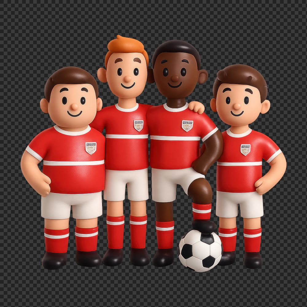 PNG Diverse cartoon soccer team | Free PNG - rawpixel