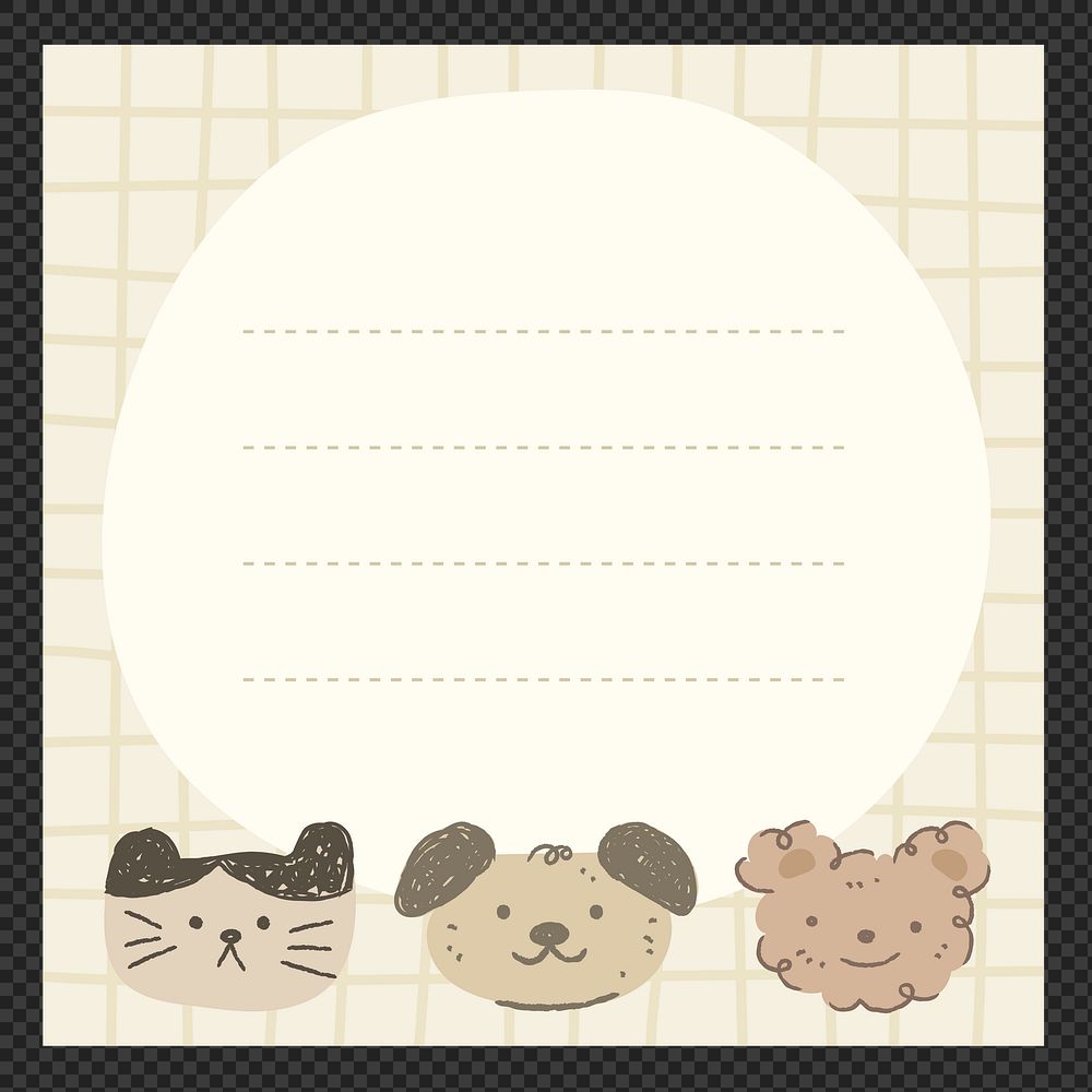 PNG Cute animal-themed note template | Premium PNG - rawpixel
