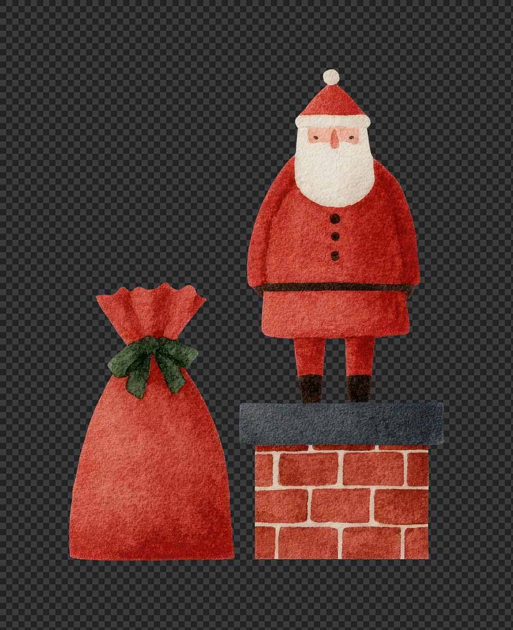 PNG Santa chimney watercolor white | Premium PNG - rawpixel