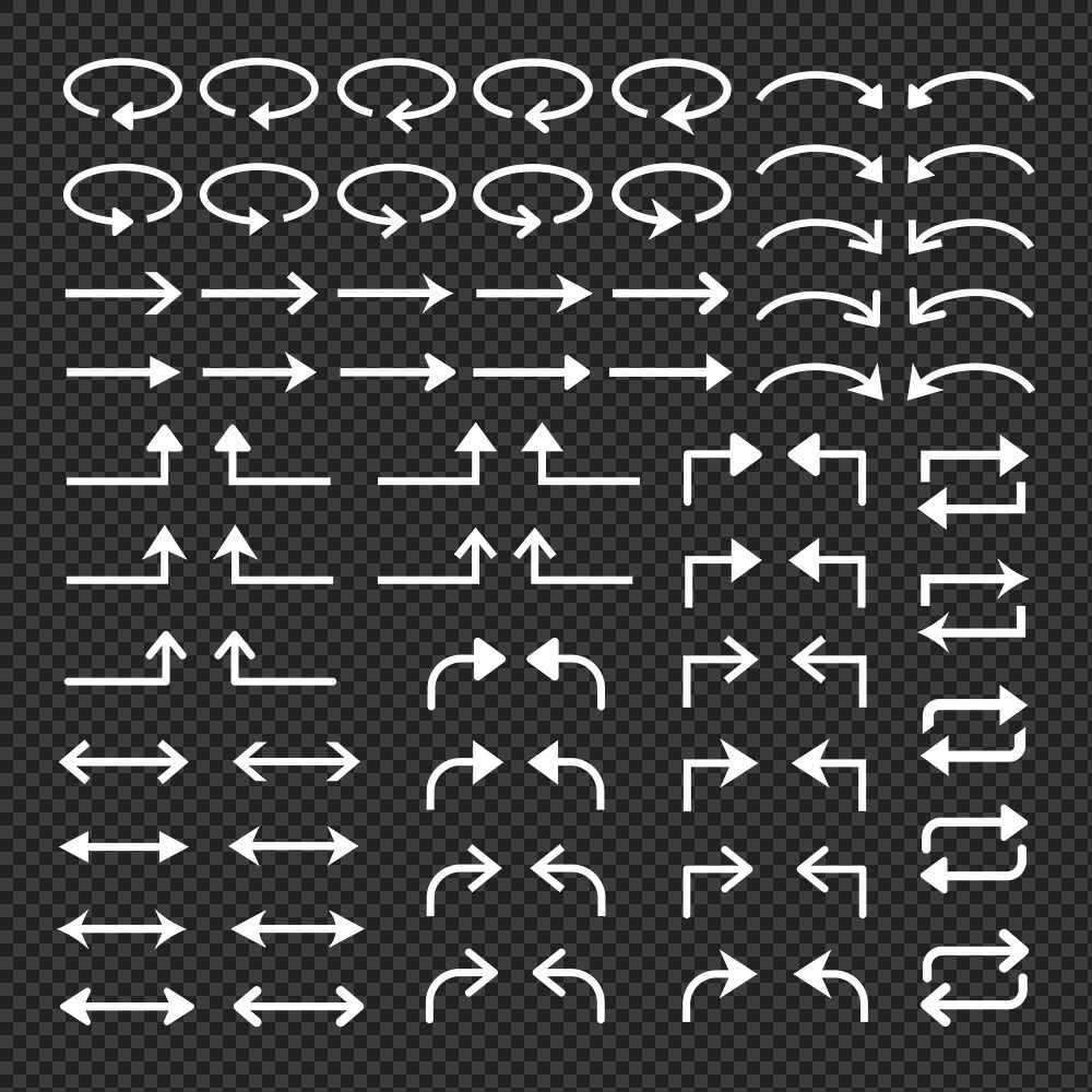 PNG Diverse directional arrow icons | Premium PNG - rawpixel