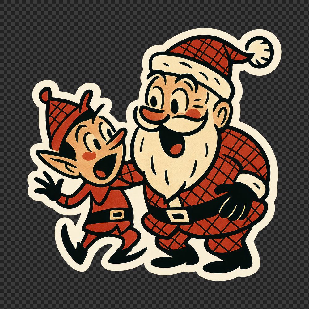 PNG Retro Santa elf joy | Free PNG - rawpixel