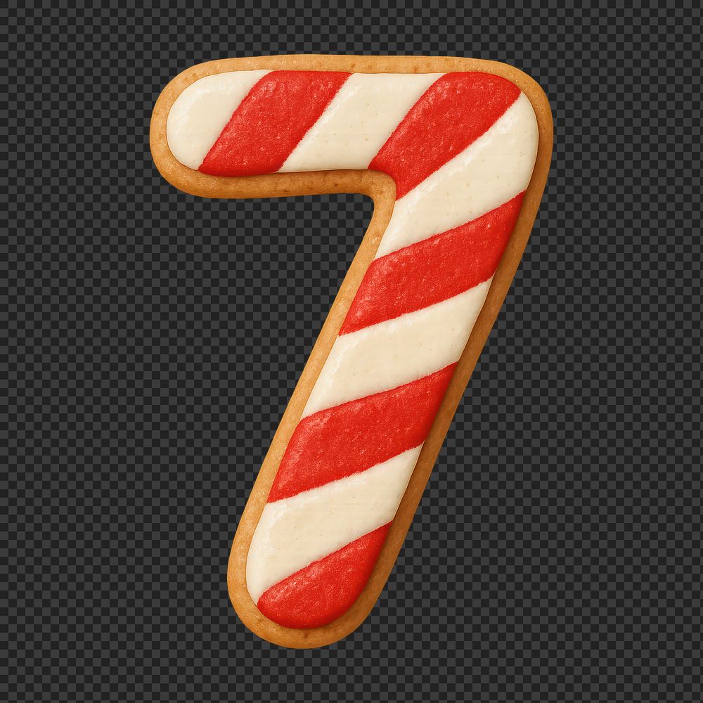 PNG Festive candy cane number | Free PNG - rawpixel