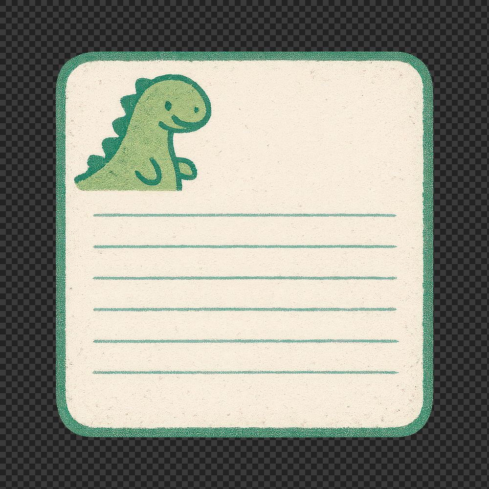 PNG Cute dinosaur note template | Free PNG - rawpixel