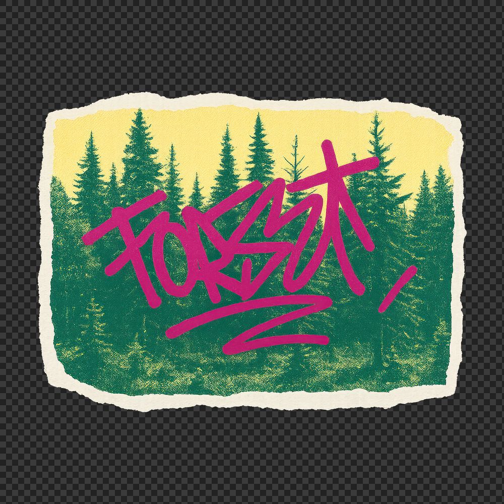 Forest+tree+sticker Art PNG Texture Images | Free Photos, PNG Stickers ...