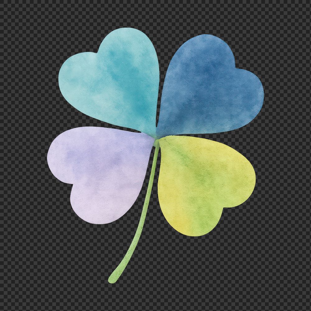 PNG Colorful heart-shaped clover illustration | Free PNG - rawpixel
