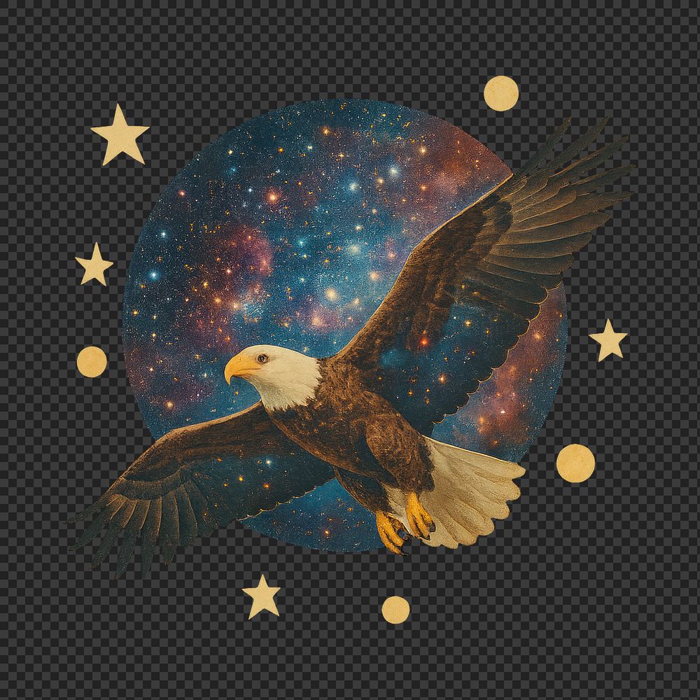 PNG Eagle soaring cosmic stars | Free PNG - rawpixel