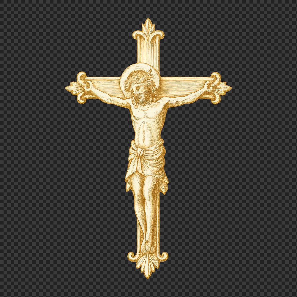 Gold Crucifix Background Symbol Religious PNG Images | Free Photos, PNG ...