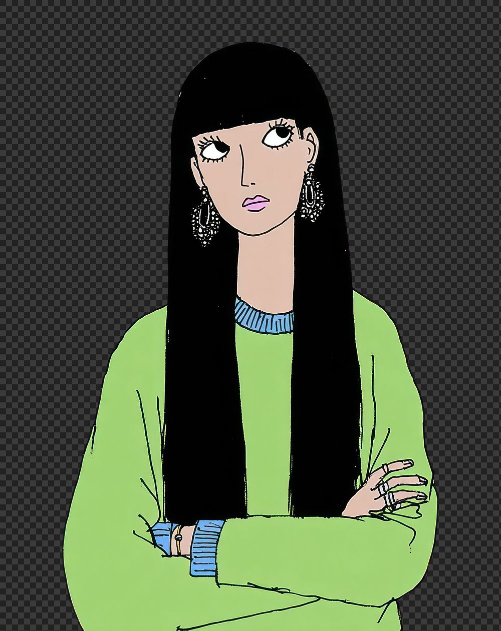 Woman Crossed Background Arms Art Cartoon Images | Free Photos, PNG ...