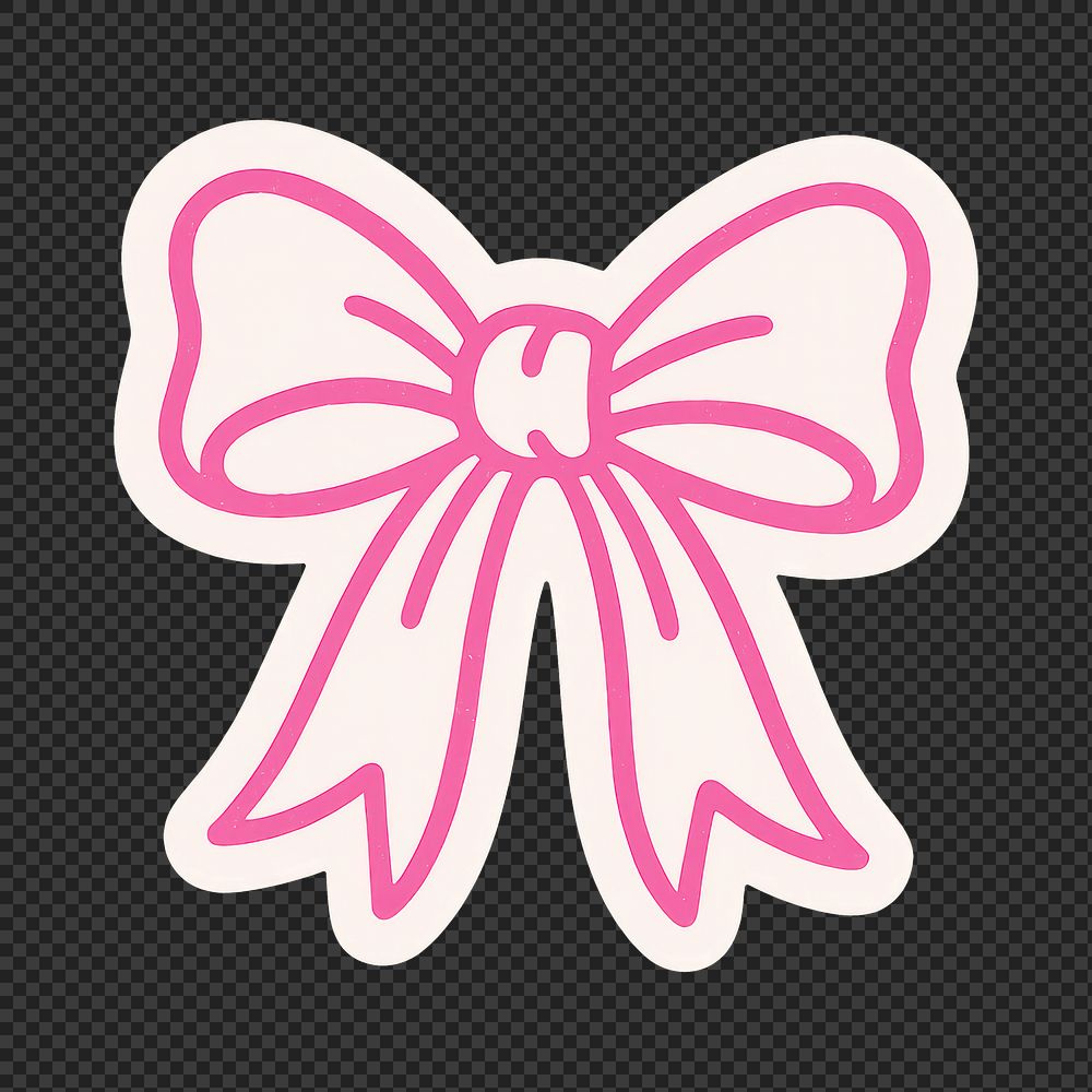 PNG Pink bow illustration sticker | Free PNG - rawpixel