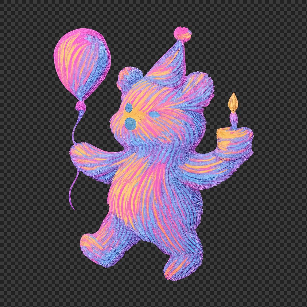 Cute Bear Balloon Birthday Background PNG Images | Free Photos, PNG ...