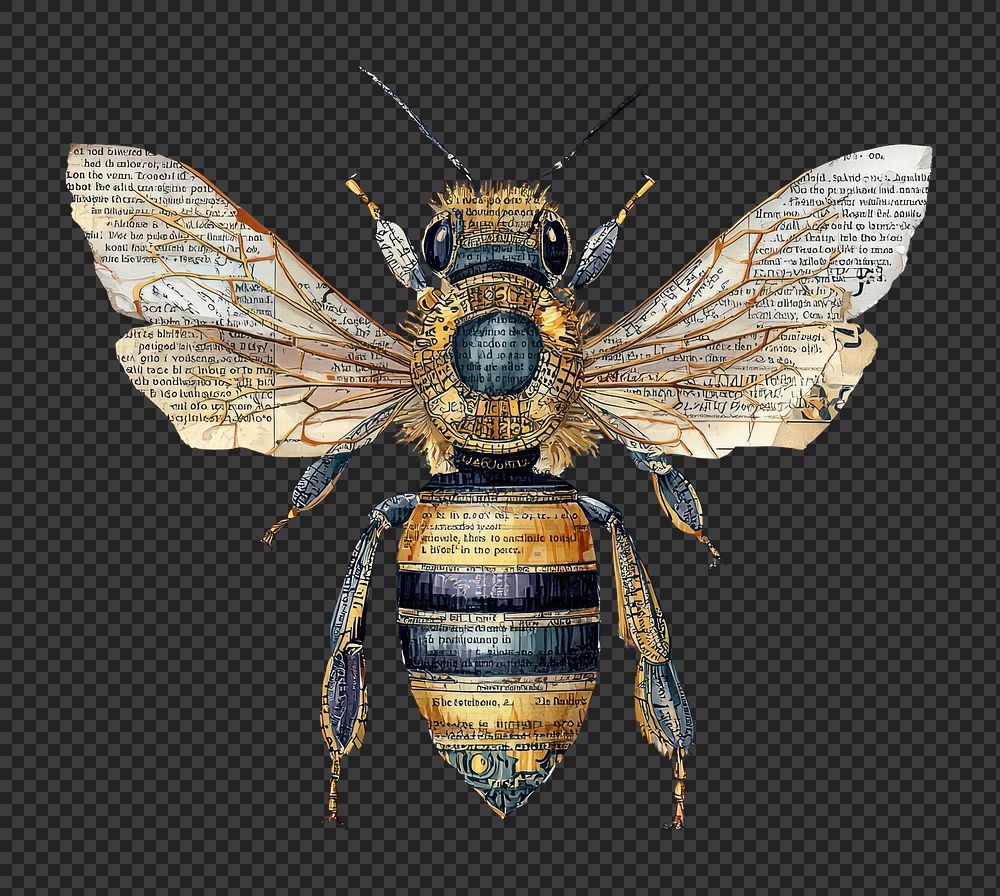 Bee Collage Texture Paper Images | Free Photos, PNG Stickers ...