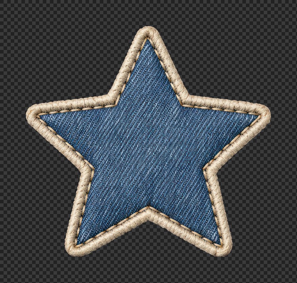 PNG Denim star patch design | Free PNG - rawpixel