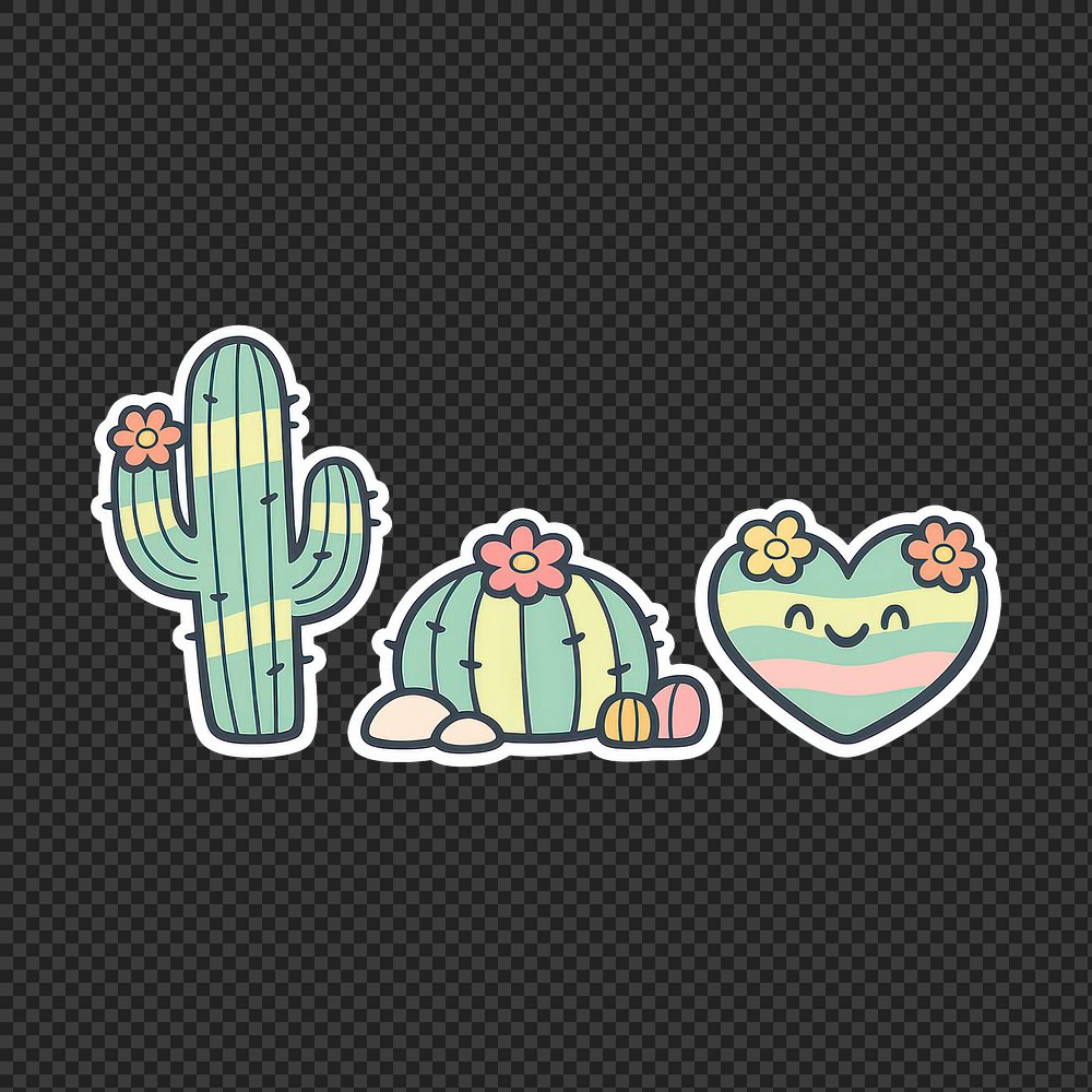 Cactus Draw Transparent PNG Cartoon Images | Free Photos, PNG Stickers ...