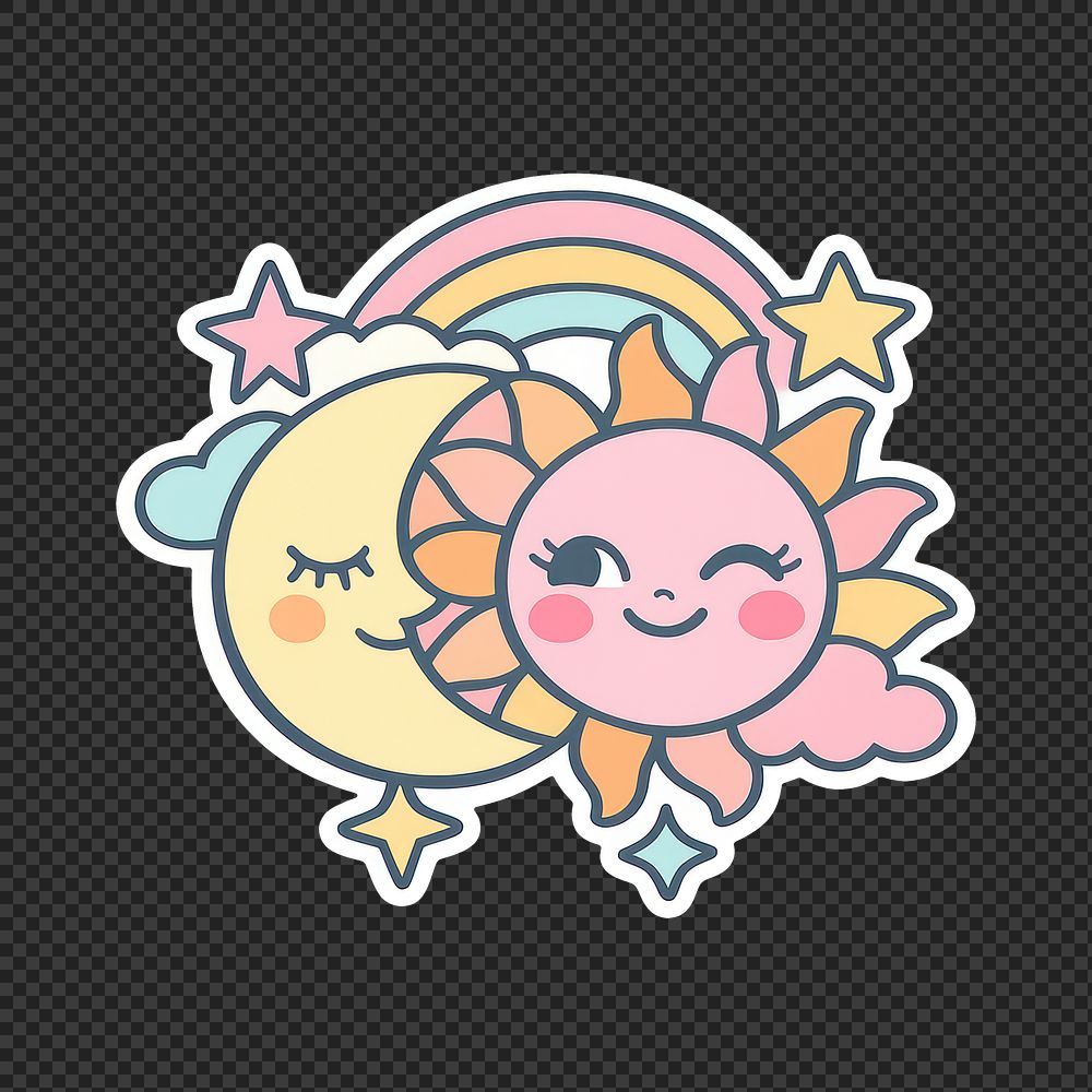 Sun And Stars Cute Design Cartoon Images | Free Photos, PNG Stickers ...