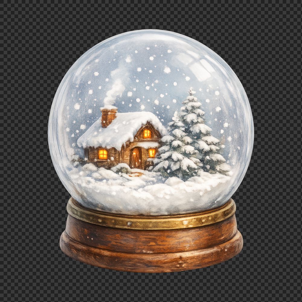 Snow Dome Illustration Glass Background Images | Download Free Design ...